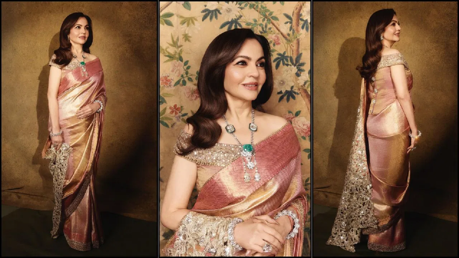 Nita Ambani Shines in a Gold Zari Kanjeevaram Saree at the British ...
